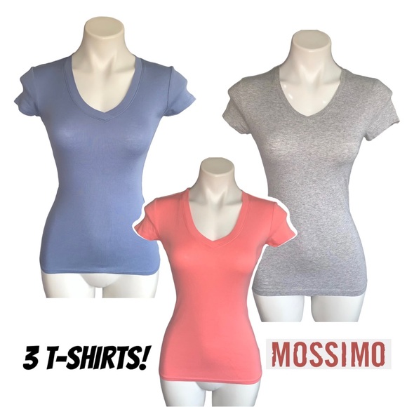 Mossimo Supply Co. | Tops | Great Bundle 3 Mossimo Bright Vneck Basic ...